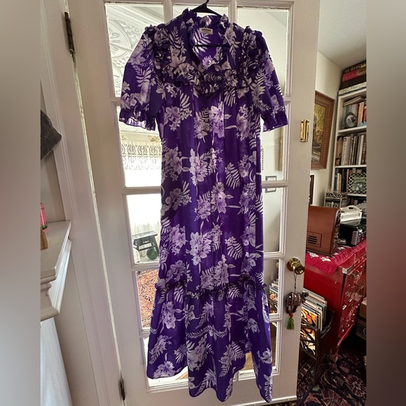 Dresses | Traditional Muumuu In Bright Purple Size 42 Bust | Poshmark